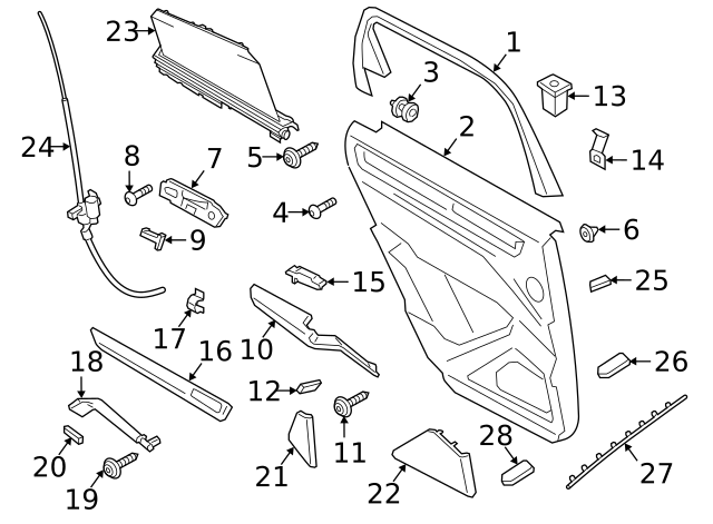 9Y0-867-308-T-QQI - Door Interior Trim Panel 2019-2022 Porsche Cayenne ...