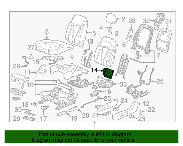 2016-2020 Buick Envision Front Seat Lumbar Support 23214998 | GM Parts ...
