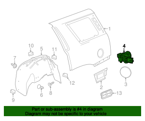 2017-2020 GM Fuel Filler Housing with Hinge, Pin, Bumper, and Springs ...