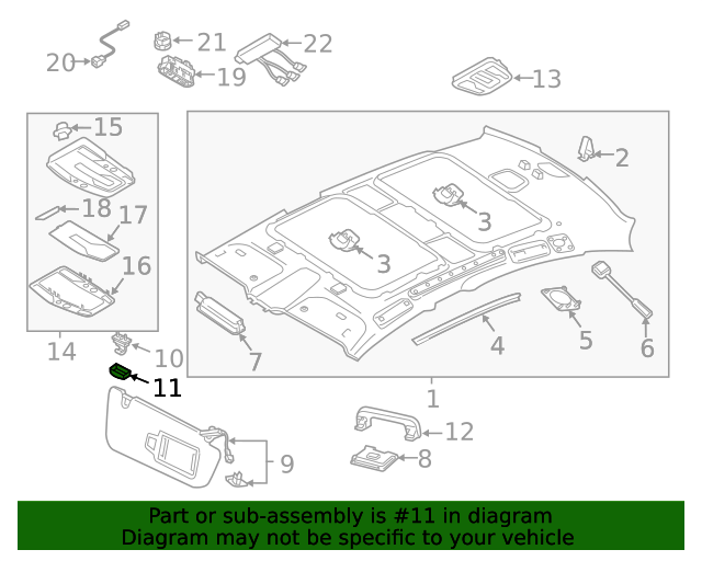 4G0-857-563-1QF - Sun Visor Holder Cap 2019-2023 Audi | Audi OEM Parts