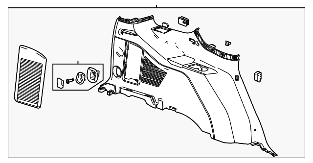 2021-2023 GM Black Driver Side Quarter Lower Rear Trim Panel 84799897 ...