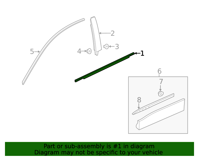 2020-2022 Cadillac XT6 Front Passenger Side Door Window Belt Reveal ...