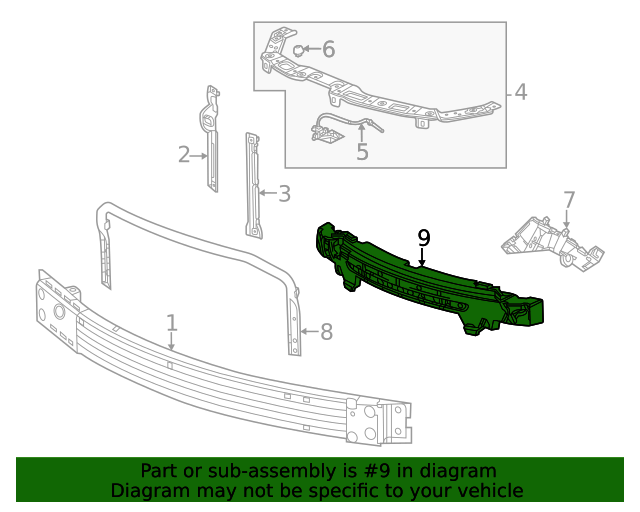 2021-2023 Chevrolet Trailblazer Front Bumper Cover Energy Absorber ...