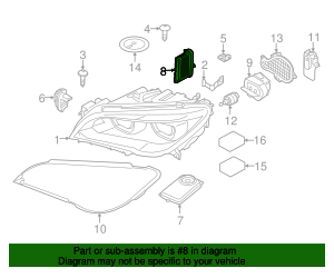 2013-2015 BMW Headlight Control Module 63-11-7-440-876 ...
