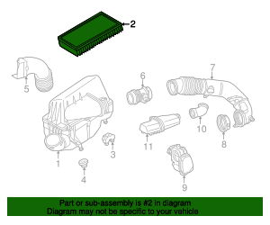 604-094-05-04 - Air Filter 1995-1999 Mercedes-Benz | AutoNationParts.com