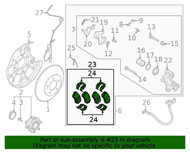 2021-2024 Kia Seltos Disc Brake Pad Set 58302-J9A00 | OEM Parts Online