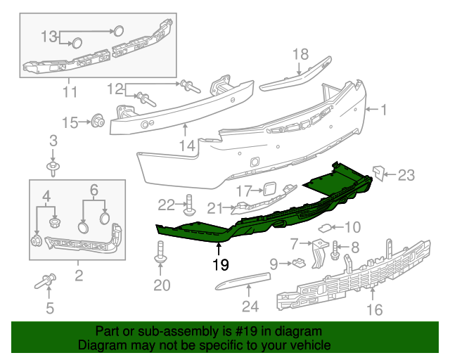 2016-2018 Cadillac ATS Rear Upper Bumper Cover 23296390 | QuirkParts
