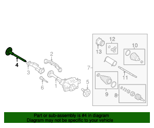2012-2014 GM Front Passenger Side Drive Axle Inner Shaft 22761721 ...