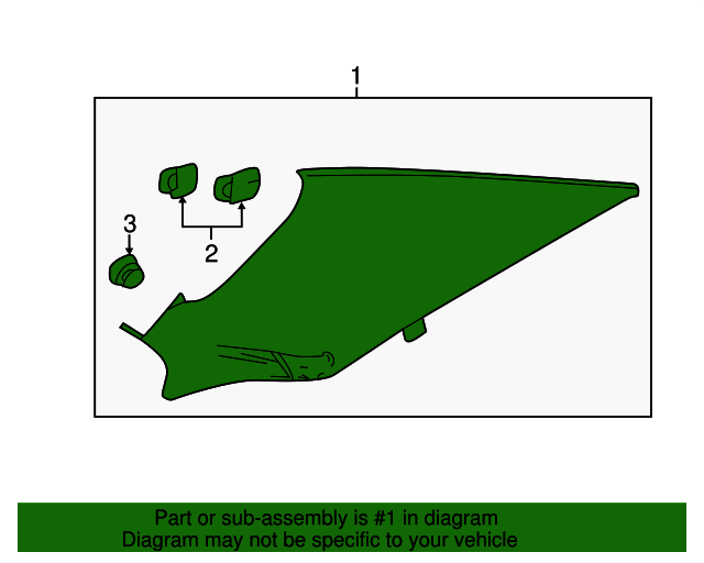 2013-2016 Chevrolet Upper Quarter Trim 23247239 | GMPartsDirect.com