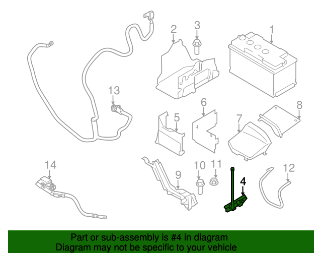 2010-2018 Volvo Battery Holder 30659643 | TascaParts.com