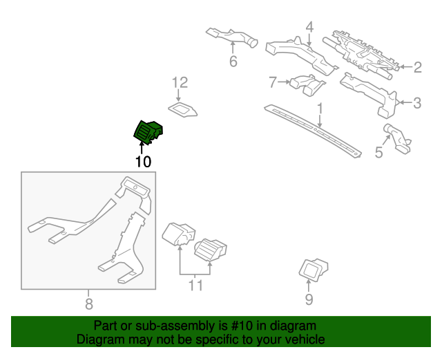 2012-2015 Subaru Vent Grille 66110FJ030 | Subaru Parts Store