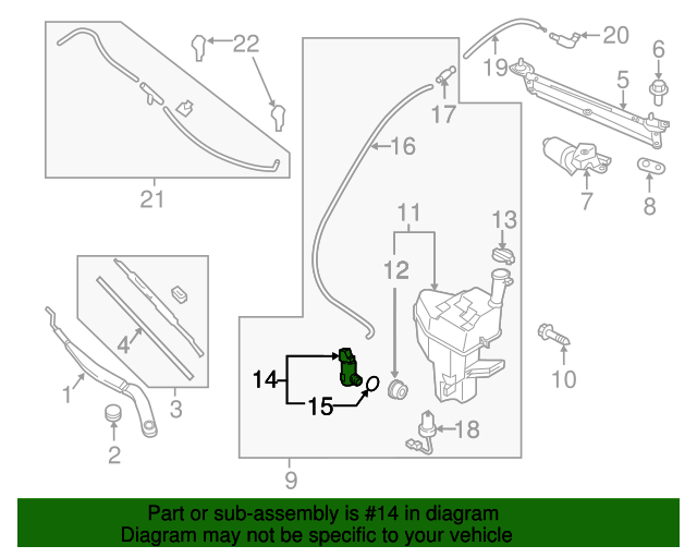 2013-2017 Hyundai Washer Pump 98510-2M500 | OEM Parts Online