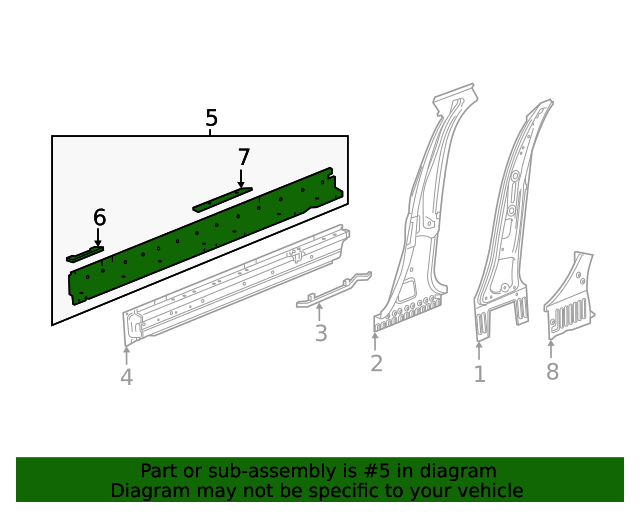 2019-2023 Cadillac XT4 Driver Side Rocker Outer Panel Reinforcement ...