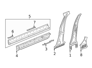 2019-2024 Cadillac XT4 Driver Side Rocker Outer Panel Reinforcement ...