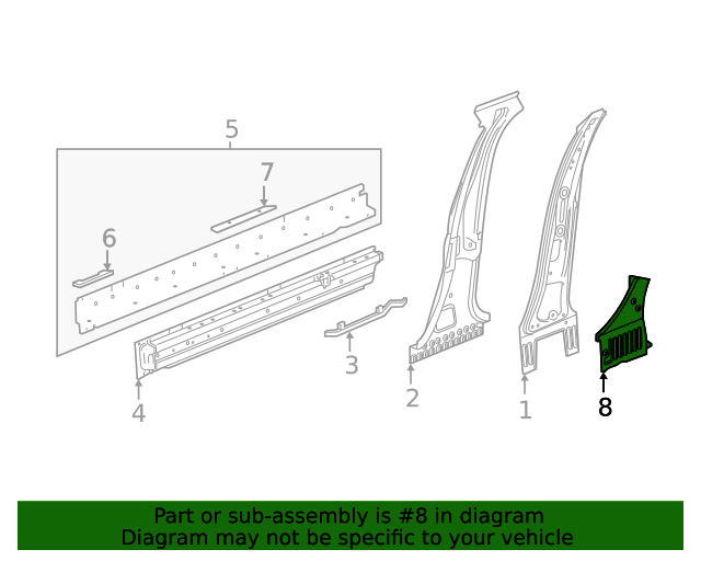 84052637 - F Reinforcement 2019-2023 Cadillac XT4 | AutoNationParts.com