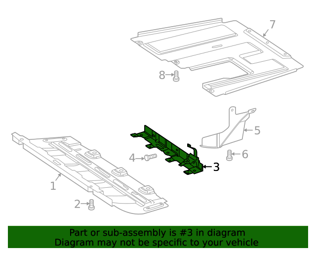 463-520-70-00 - Radiator Support Splash Shield Bracket 2019-2023 ...