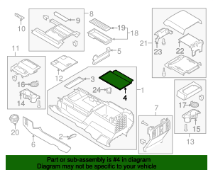 HC3Z-25045G34-AA 2017-2022 Ford Console Mat | Fairway Ford Parts