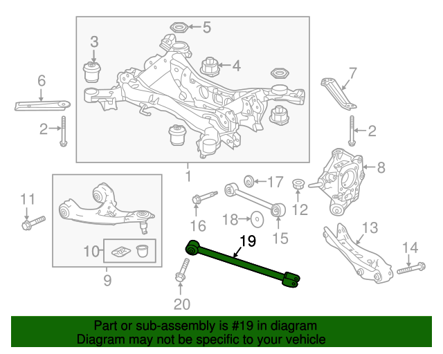 52370-TZ5-A91 - Arm A, R Rear (Lower) - 2016-2021 Honda | Genuine Honda ...