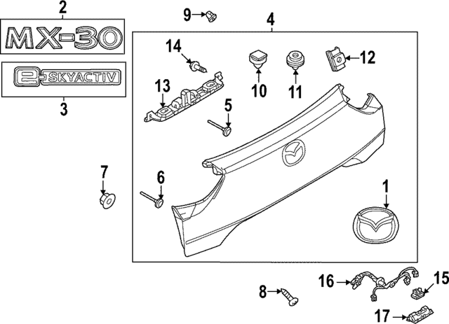 2022-2023 Mazda MX-30 EV Nameplate DN4E-51-771 | Florida Mazda Parts