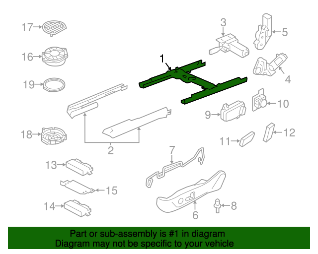 2015-2017 Audi Seat Adjuster 8R0-881-183-B | Genuine Audi Parts