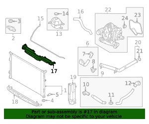 29135-K5000 - Radiator Support Baffle 2022-2023 Hyundai Santa Cruz ...
