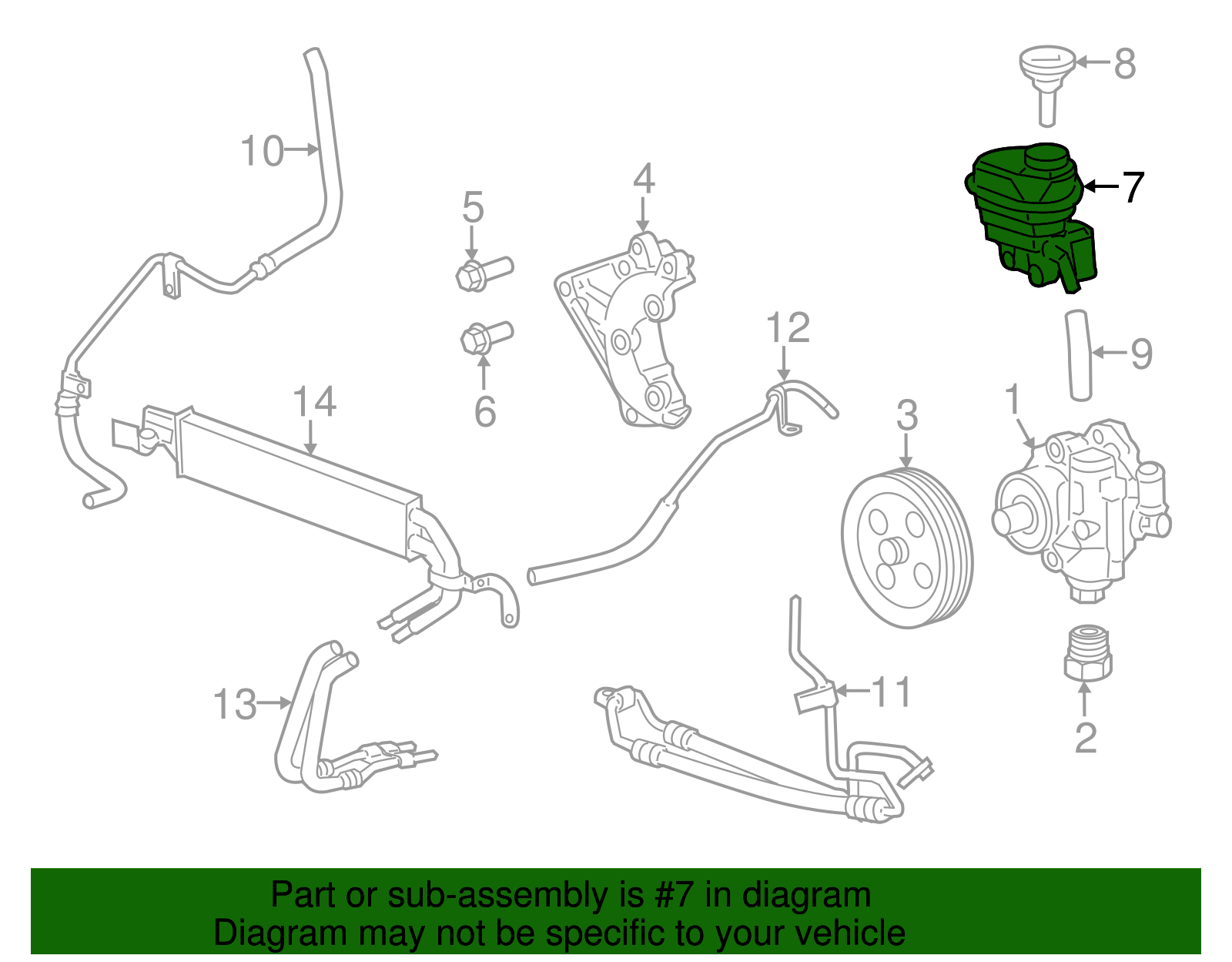 2009-2015 Cadillac CTS Power Steering Fluid Reservoir 22768353 GM ...