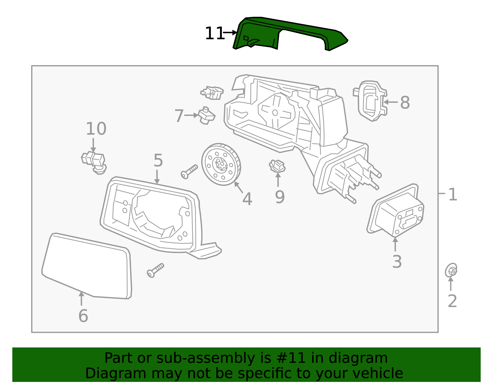 GM 84468906 Black Passenger Side Outside Rearview Mirror Housing Lower ...