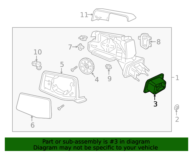 2019-2023 GMC Passenger Side Outside Rearview Mirror Gasket 84309718 GM ...