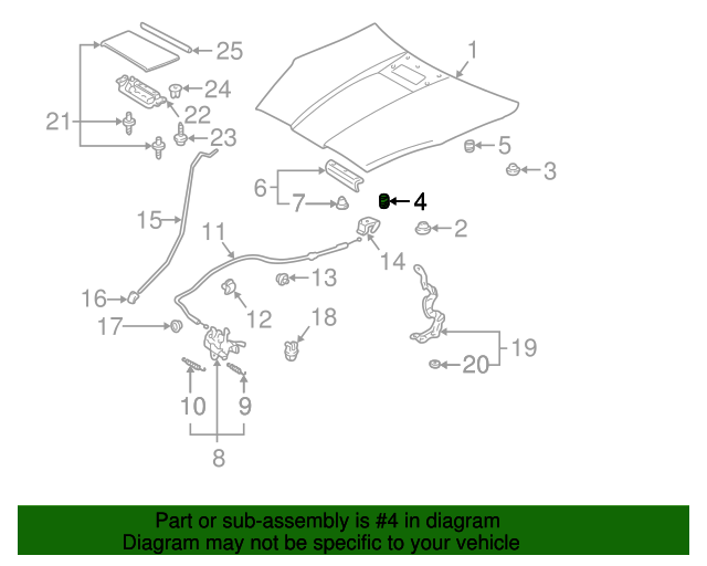 90541-15014 - Hood Bumper - 2000-2018 Toyota | OEM Genuine Toyota Parts