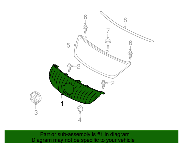 2006-2007 Lexus Grille 53111-30A30 | OEM Parts Online