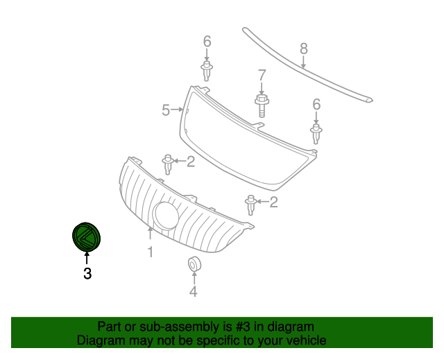 53141-30040 - Grille Emblem 2006-2014 Lexus | AutoNationParts.com