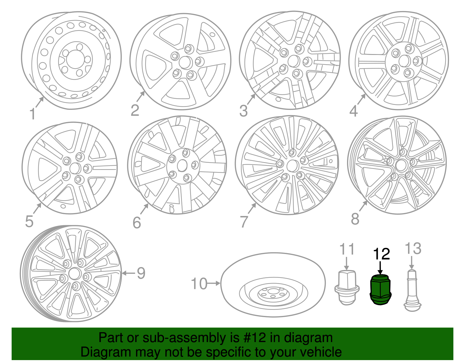1984-2025 Mopar Wheel Nut 06509769AA | Mopar Parts Canada