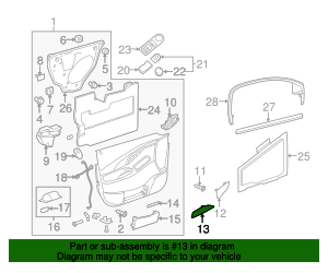 2010-2013 Buick LaCrosse Jet Black Front Passenger Side Door Armrest ...