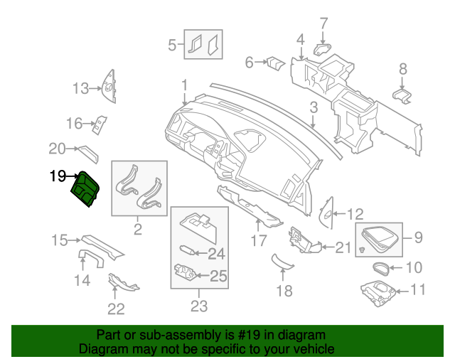 1284824 - Instrument Panel Trim Panel 2010-2017 Volvo XC60 ...