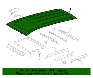 Genuine Toyota Roof Panel part# 63111-0R091 for 2016-2018 Toyota RAV4 ...