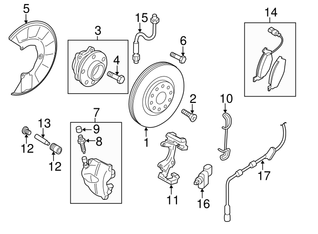 1K0-615-231-B - Disc Brake Pad Retaining Clip 2006-2015 Audi | Audi OEM ...