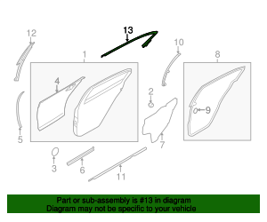 82281-4GA0A (822814ga0a) - 2014-2020 Infiniti Q50 Window Molding ...