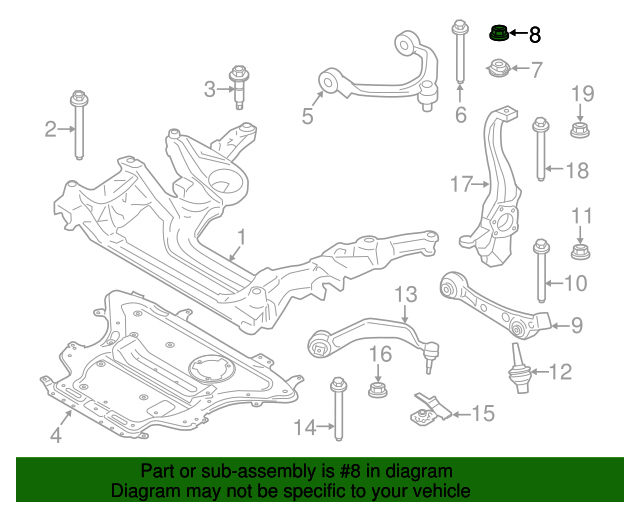 33306760585 - 1995-2024 BMW Upper Control Arm Nut (33-30-6-760-585 ...