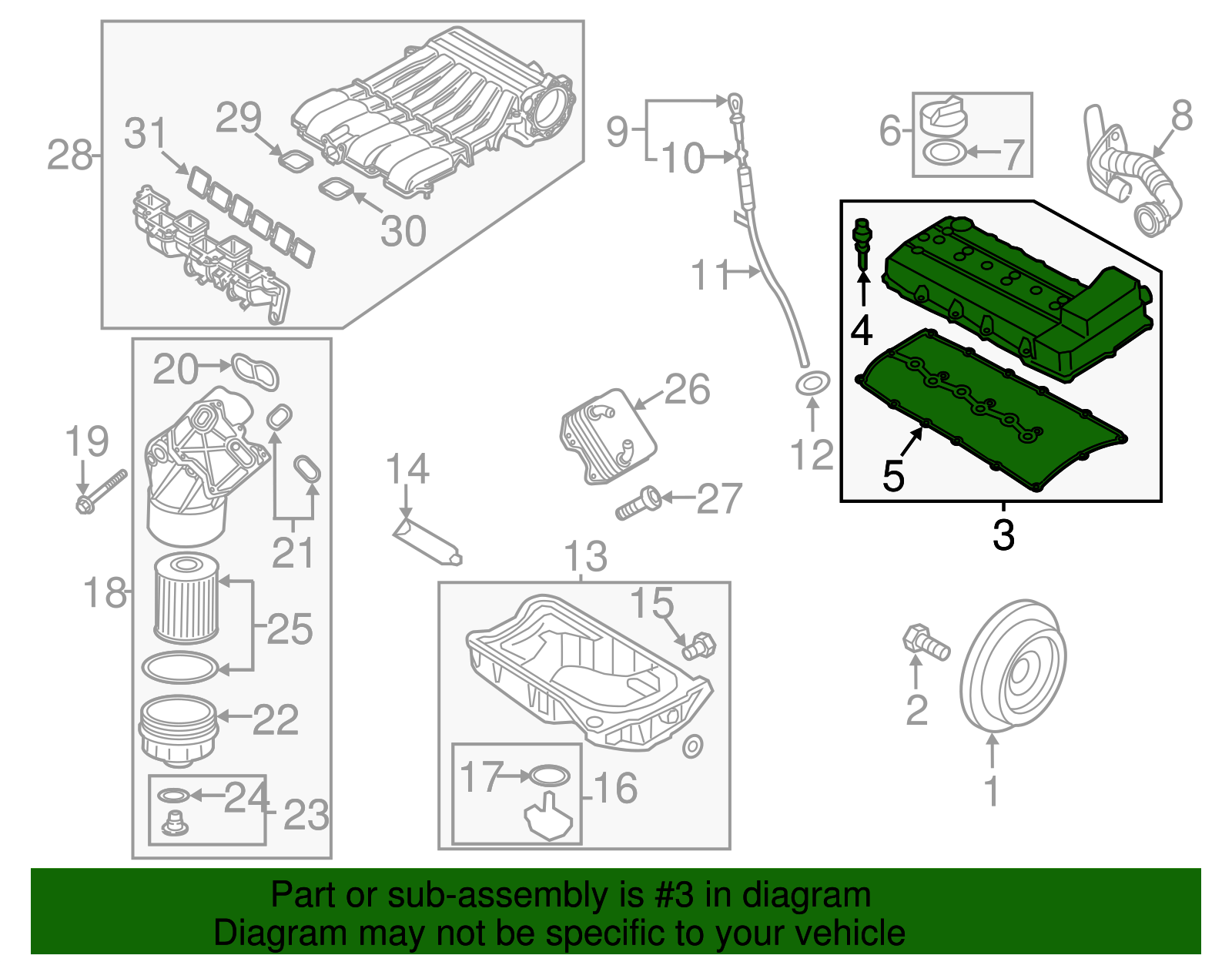 2018-2023 Volkswagen Valve Cover 03H-103-429-S | VW Direct Auto Parts