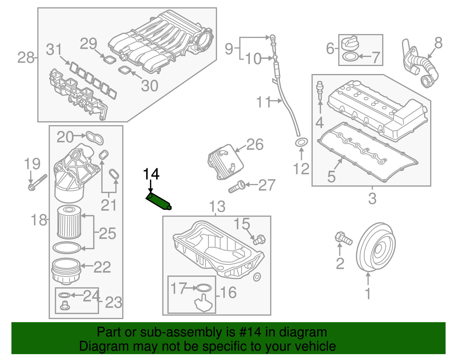 2004-2025 Volkswagen Upper Oil Pan Sealer D-176-501-A1 | OEM Parts Online