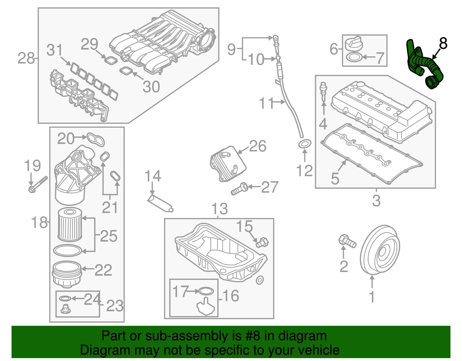 2008-2023 Volkswagen Vent Hose 03H-103-202-D | OEM Parts Online
