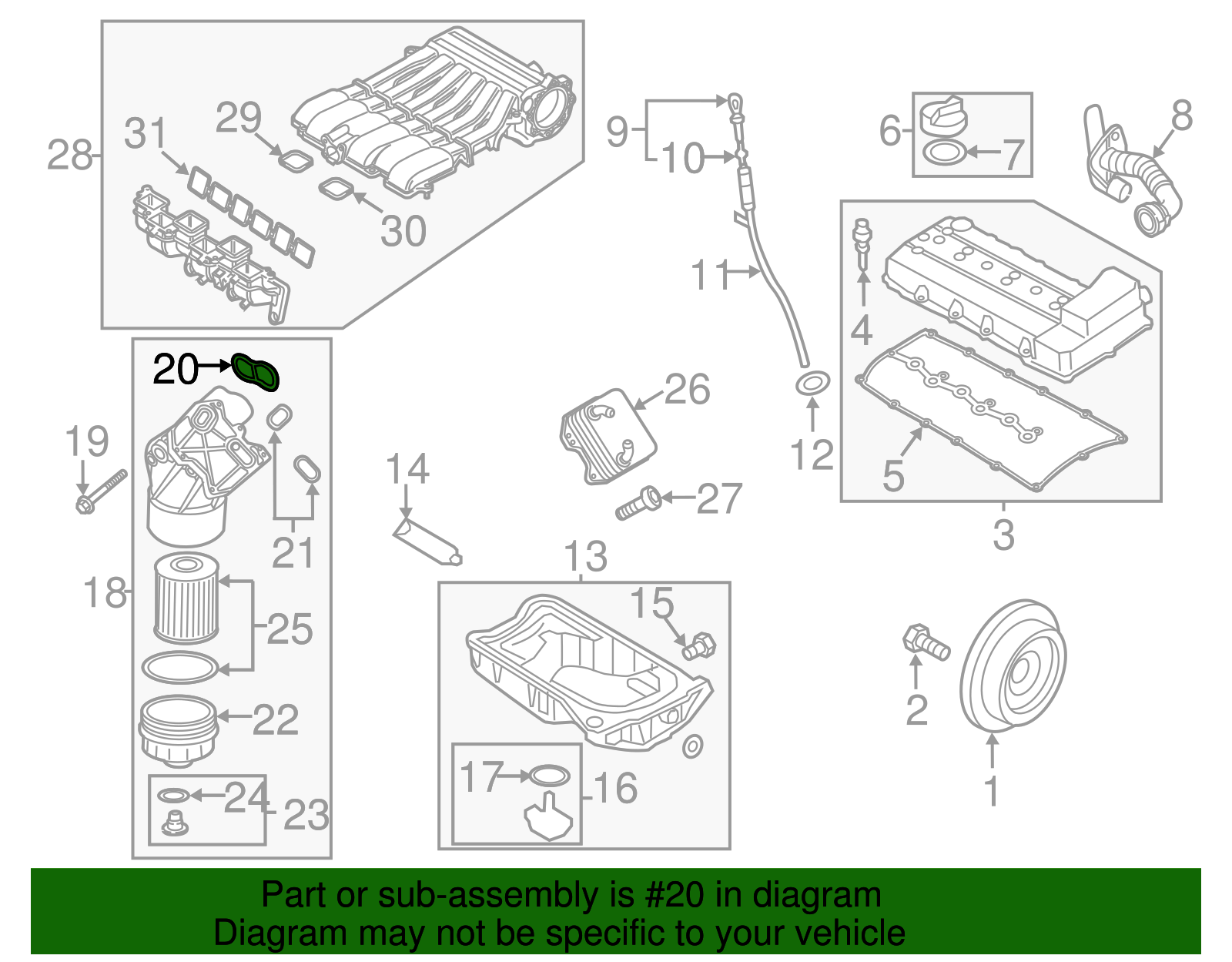 2011-2023 Volkswagen Oil Filter Housing Gasket 03H-115-441 | OEM Parts ...
