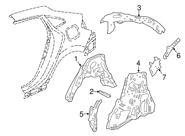 64720-TGG-305ZZ - Extension, L Rear Wheel Arch Reinforcement 2017 Honda ...