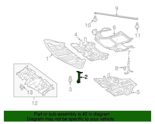 207-524-07-40 - Front Deflector Bracket 2010-2017 Mercedes-Benz | Mercedes-Benz USA Parts