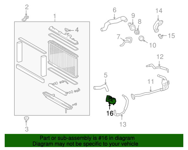 1992-2005 Lexus Engine Coolant Outlet Flange 16331-46041 | OEM Parts Online