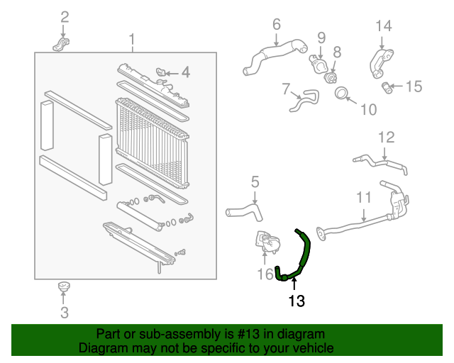 16261-46020 - By-Pass Hose - 1993-2005 Lexus | MyLexusParts