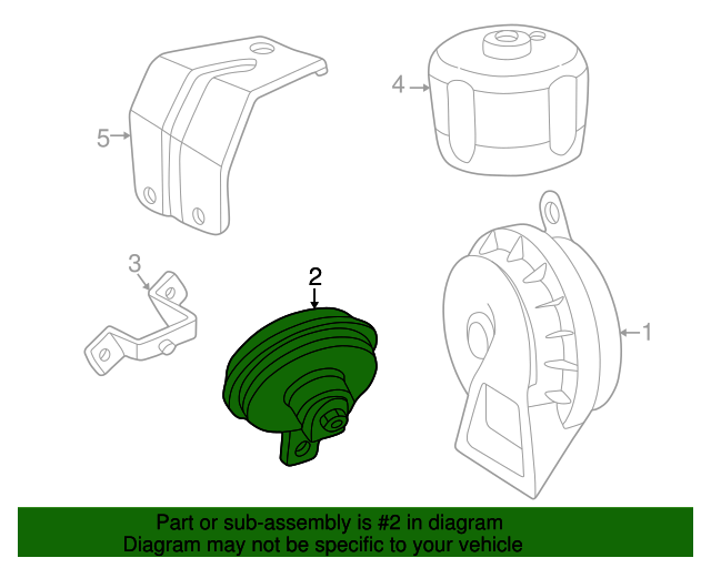 1990-2002 Mercedes-Benz Alarm Horn 003-542-68-20 | AutoNationParts.com