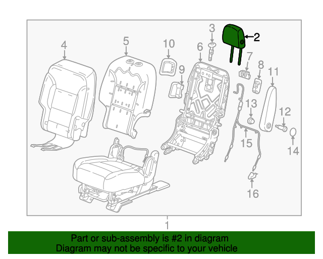 84254287 GM Headrest | GM Parts Store