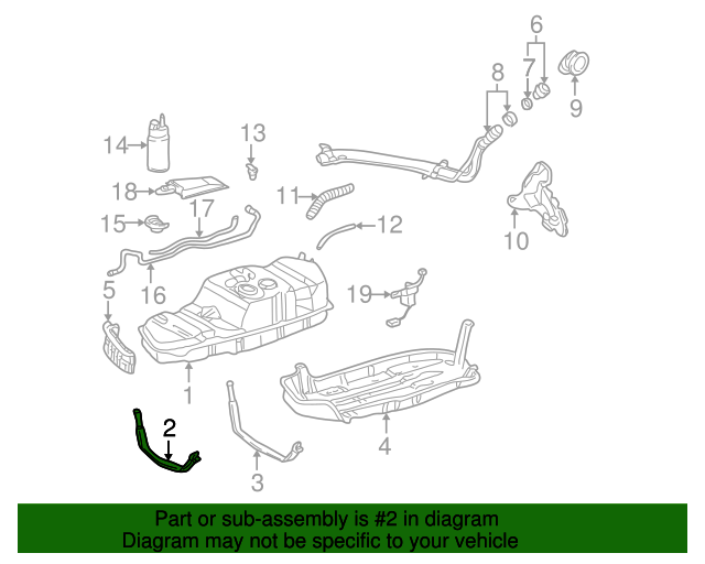 Toyota Fuel Tank Mount Strap 77601-0C010 | Auto Parts