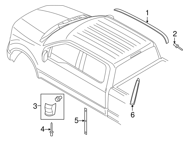 2017-2024 Ford Roof Molding HC3Z-2551729-AC | OEM Parts Online